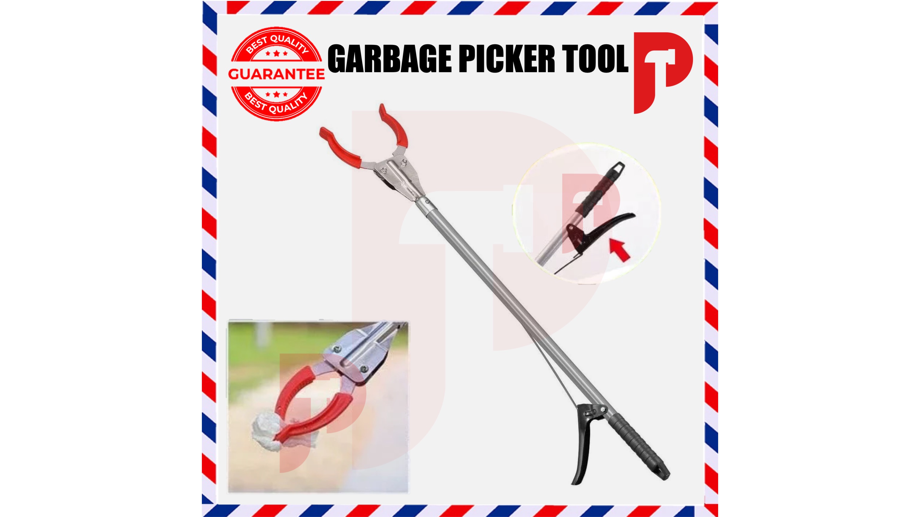 Heavy Duty Garbage Picker Tool (Steel) Trash Picker Waste Pick Grabber ...
