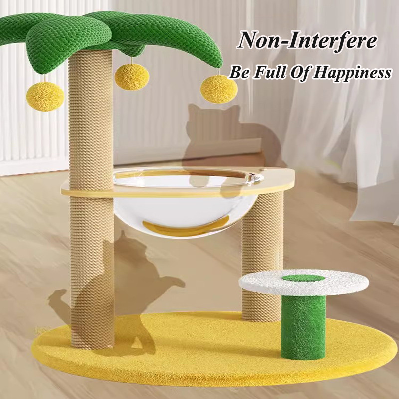 Cat Climbing Tree Durable Cat Tree Nest Wooden Cat Scratch Pillar Cat ...