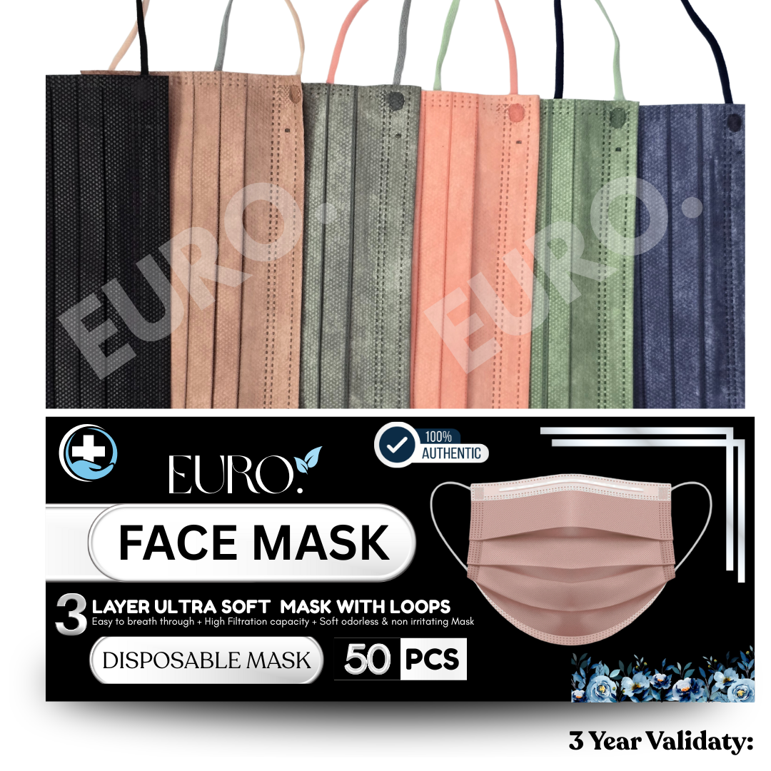 Morandi Color - EURO Premium Face Mask 50pcs 3 Ply Disposable Mask ...