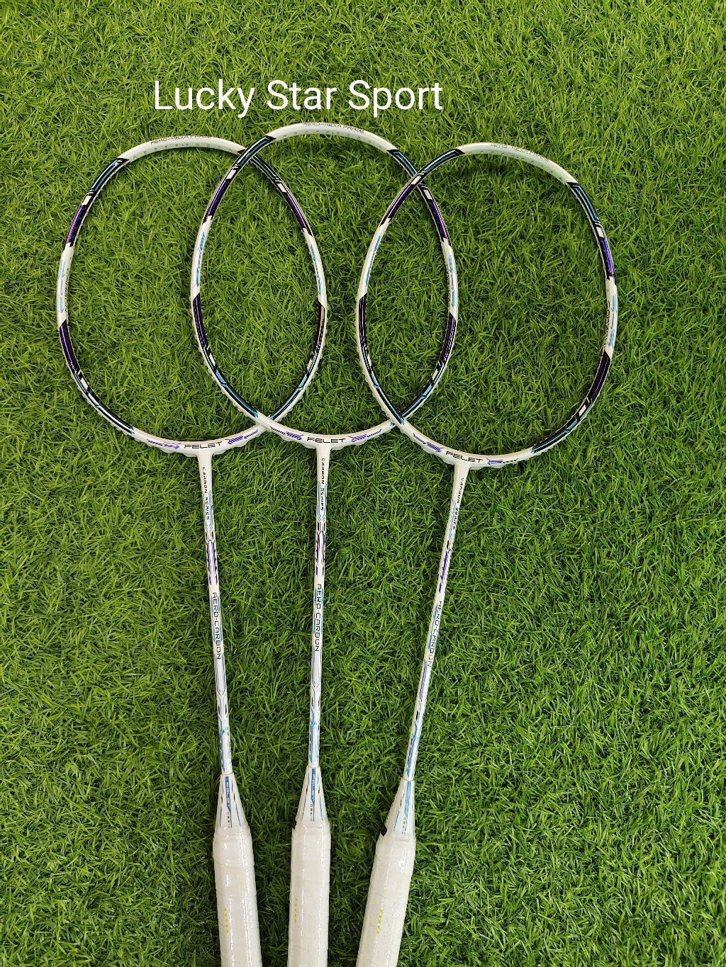 Felet Aero Carbon badminton racket ,Snow white(White purple) | Shopee ...