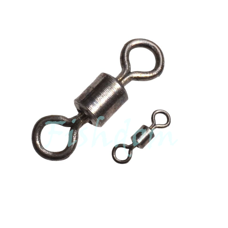 FISHDOM 100PCS MIX SIZE FISHING BARREL BEARING ROLLING SWIVEL SNAP PIN ...