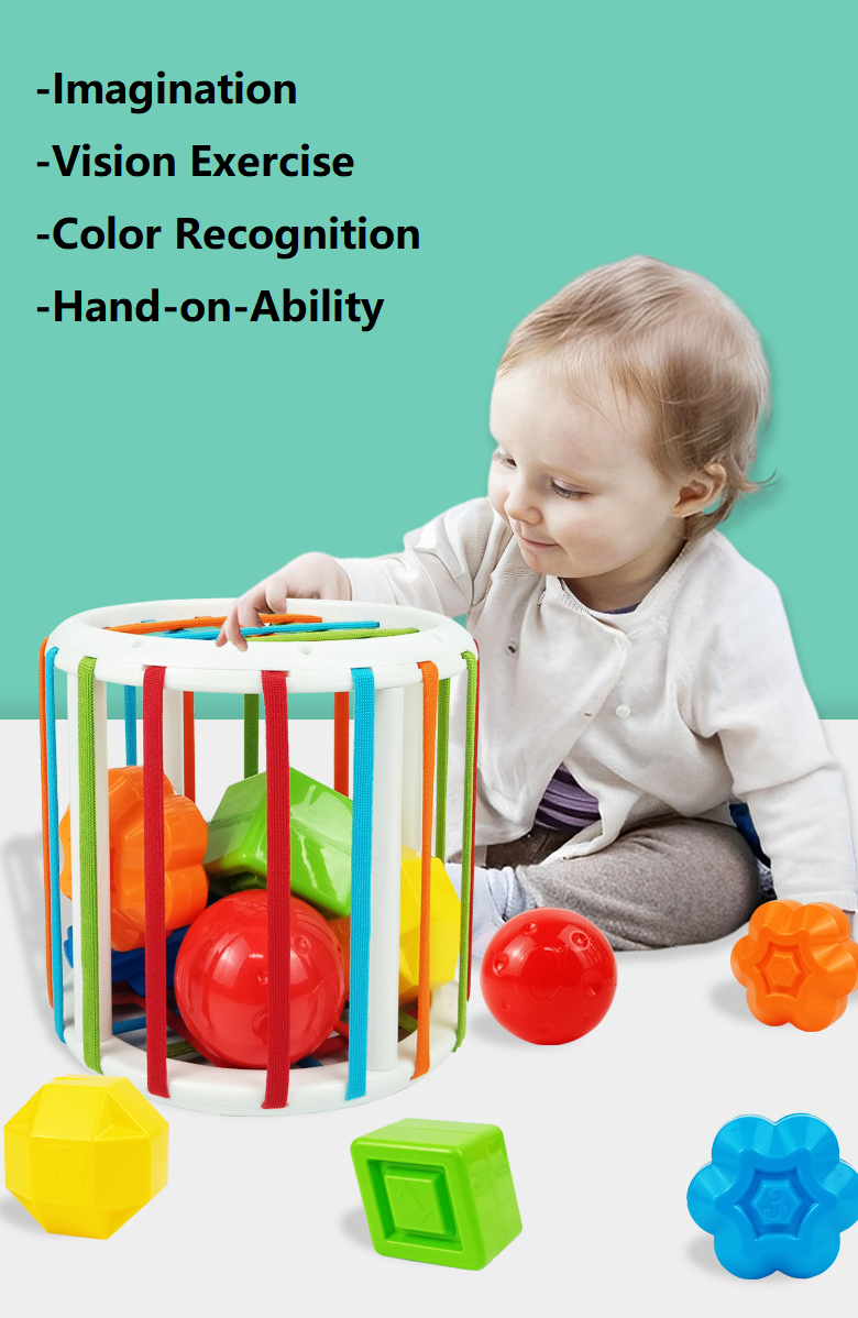 Montessori Toys Baby Toddlers Shape Sorting Toy Sensory Sorting Bin ...