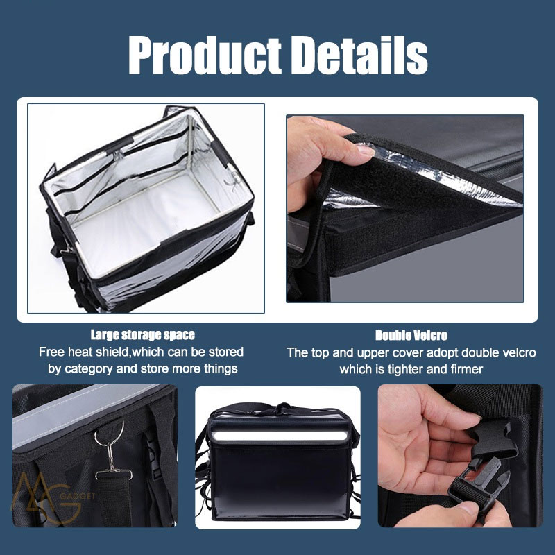 32L/48L/62L Waterproof Food Delivery Bag Food Business Motorcycle ...