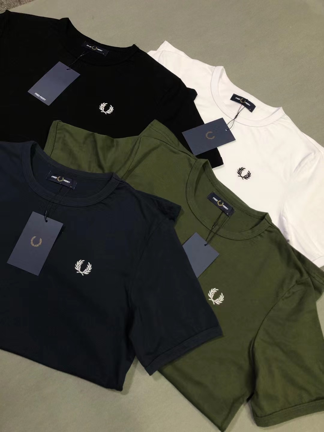 New Solid Collection Fred Perry‘s Men T Shirts Solid Embroidered Short ...
