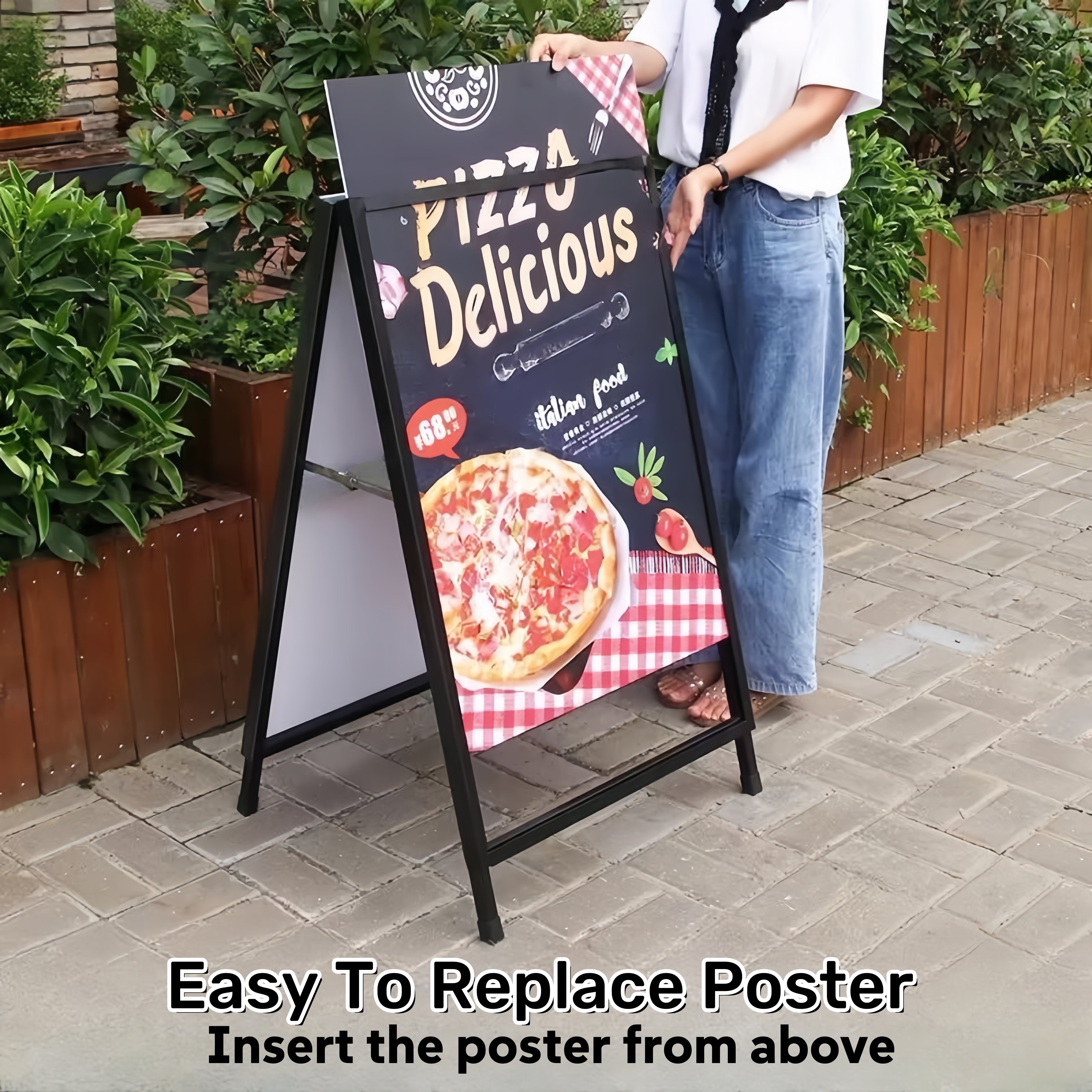 Heavy Duty A-Frame Sidewalk Sign Stand, 60X90 Metal Double Side Display ...
