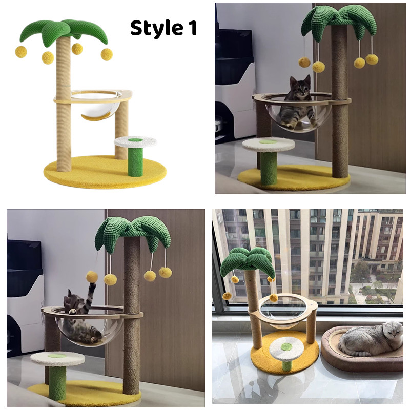 Cat Climbing Tree Durable Cat Tree Nest Wooden Cat Scratch Pillar Cat ...