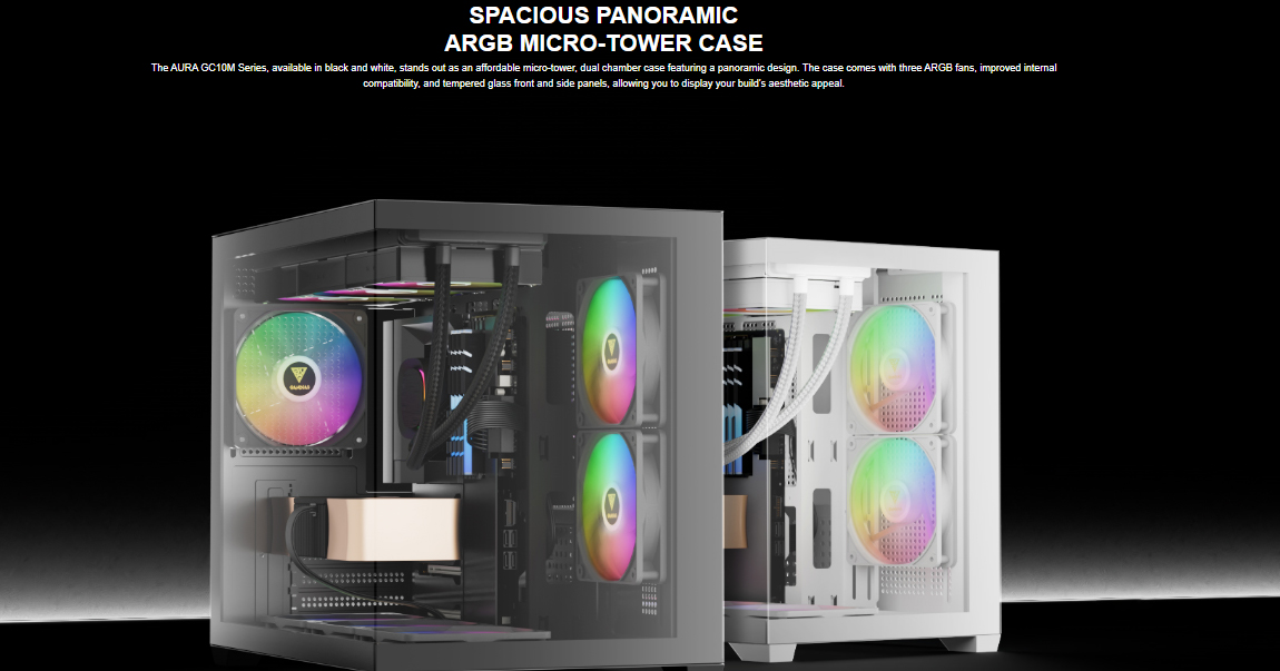 Gamdias AURA GC10M ARGB M-ATX Mid Tower Gaming PC Casing -(With 3 Fan ...
