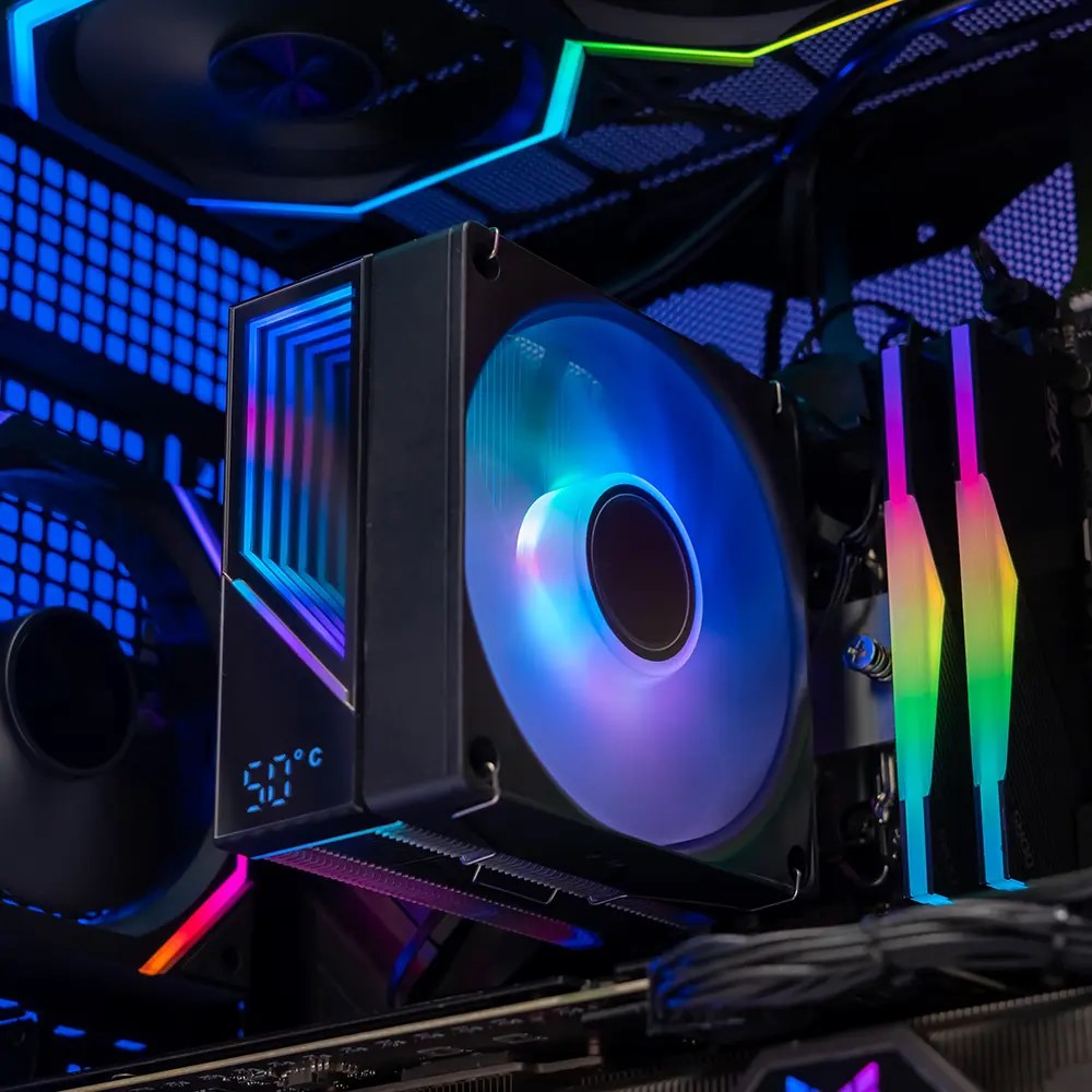 Jungle Leopard KF420 DGT Digital CPU Cooler Black / White 12cm CPU Fan ...