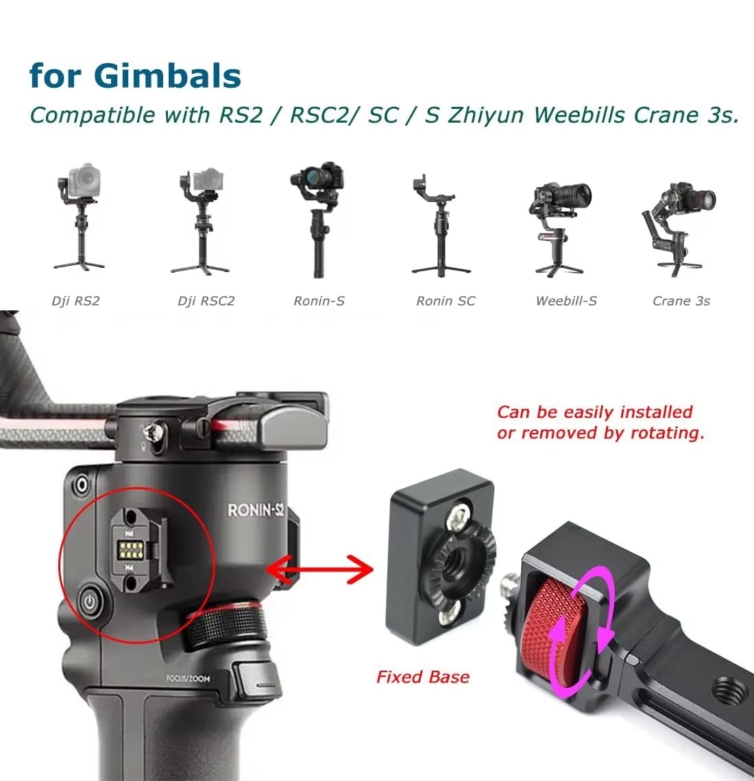 Adjustable Gimbal Monitor Mount with 1/4 Holes Extension Rotatable ...