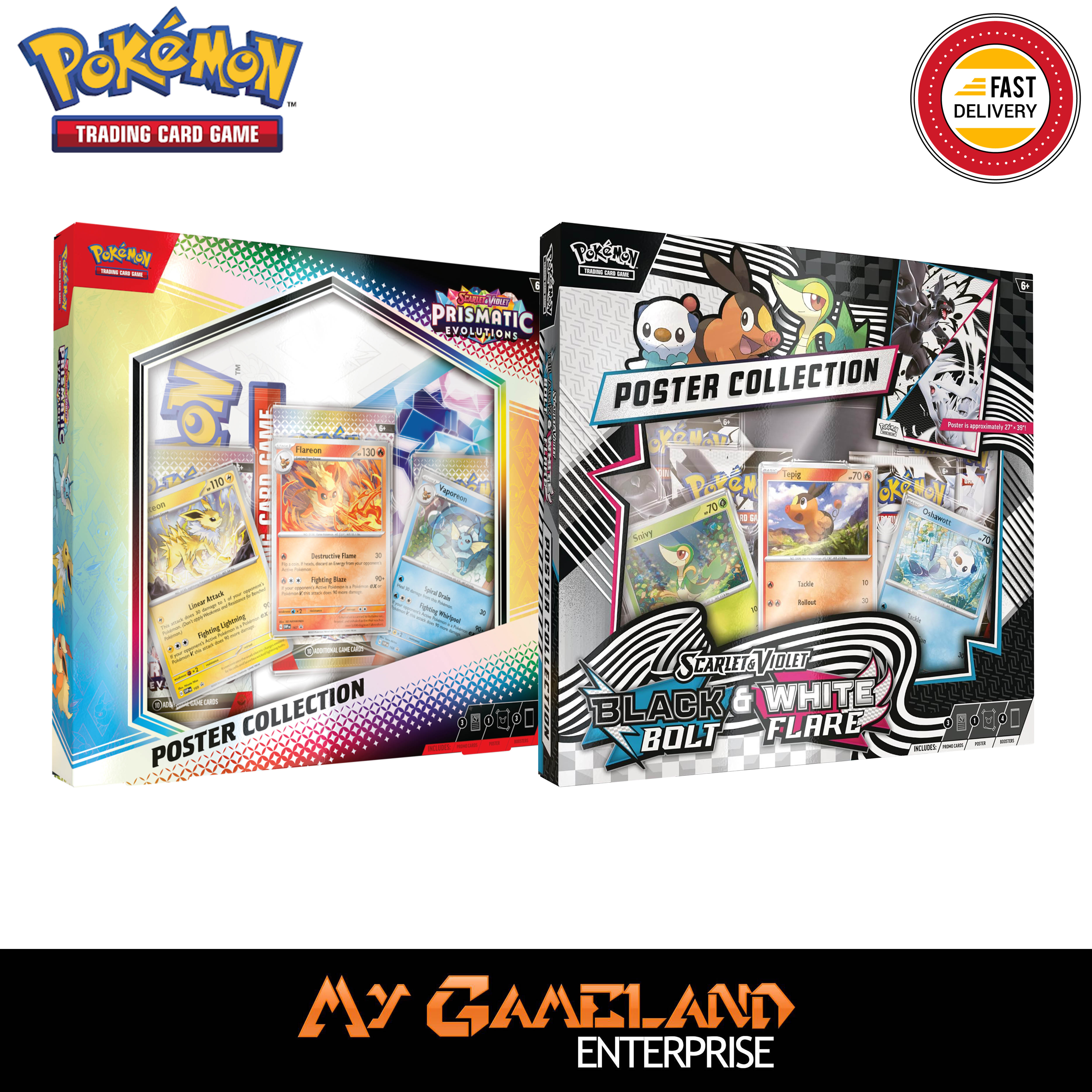 Pokemon SV10.5 Black Bolt & White Flare SV8.5 Prismatic Evolution ...