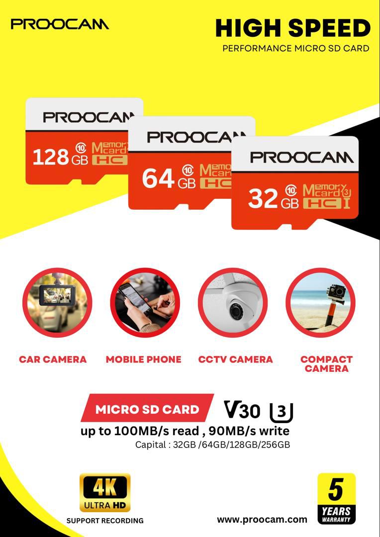 PROOCAM SD Card U3 V30 HC Memory Card SUPPORT 4K DVR Micro Extreme PRO ...