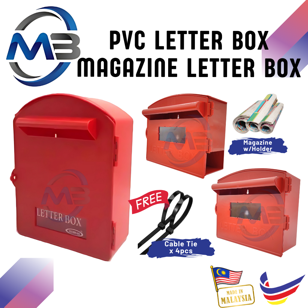 Peti Surat Plastik Red PVC Letter Box Magazine Letter Box Magazine ...