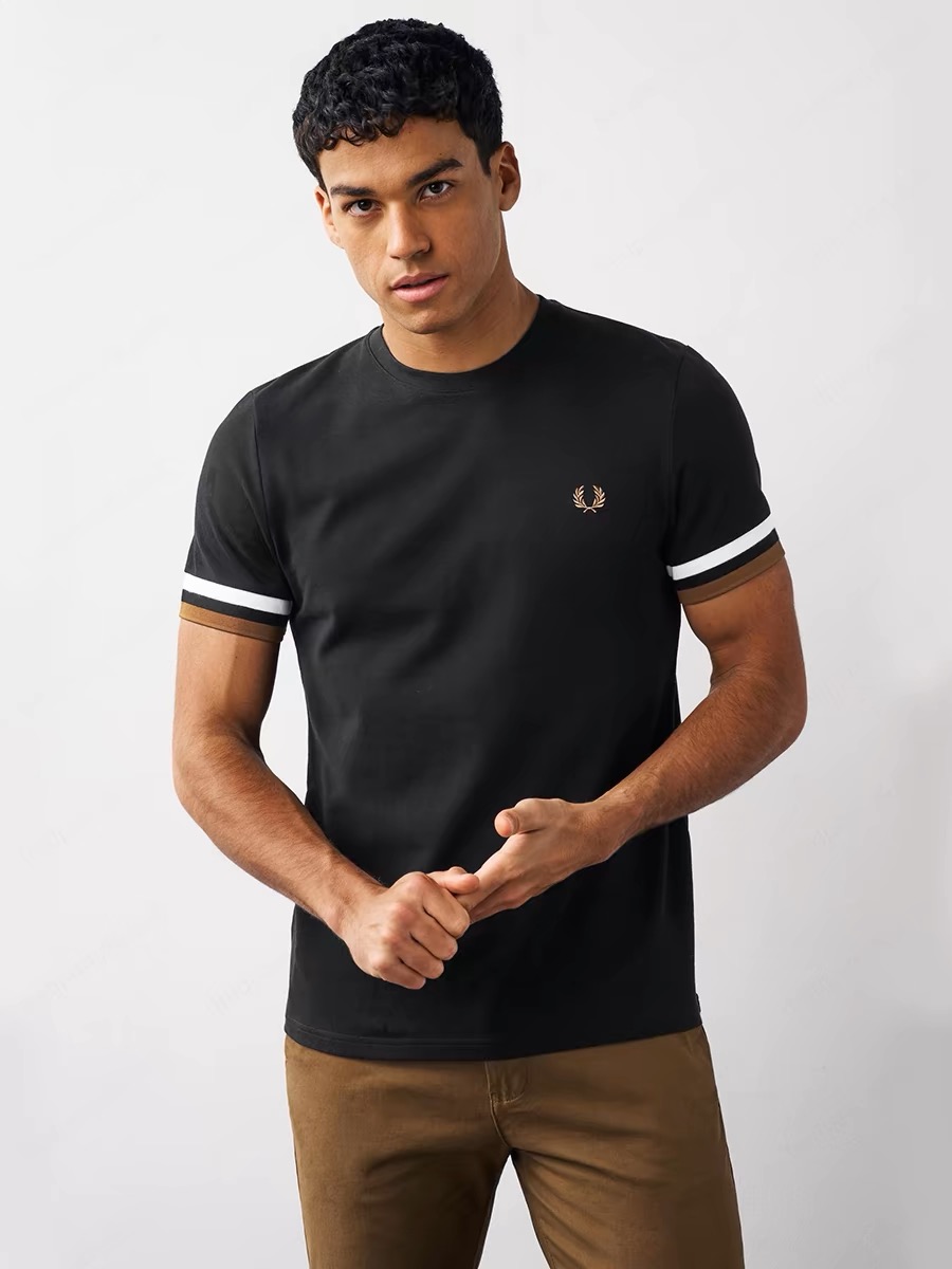 Fred Perry's men T shirt casual round neck short sleeve embroidered ...