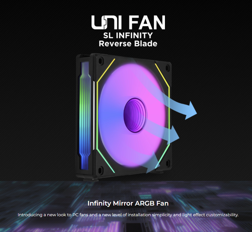 LIAN LI UNIFAN SL-INF 120 BLACK / WHITE REVERSE BLADE SINGLE PACK ...