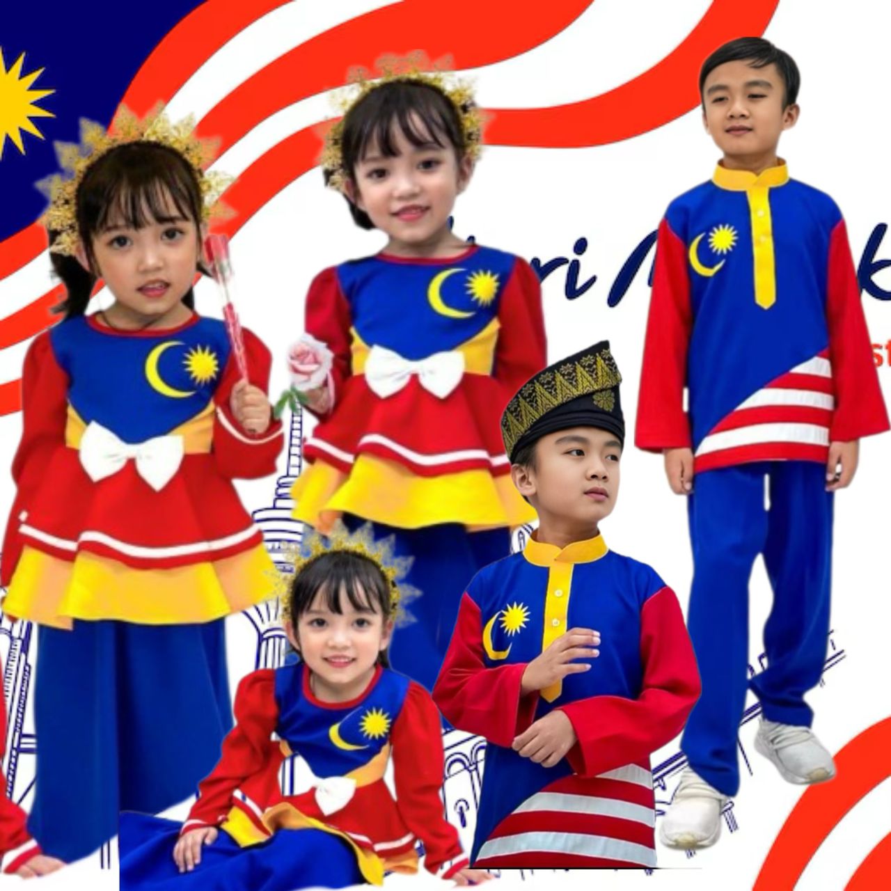 BAJU MARDEKA GIRLS & BOY, KEBAYA PRINTED MERDEKA, TELOK BELANGA MERDEKA ...