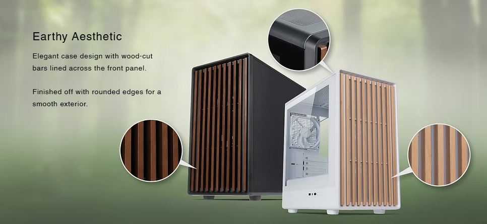 TECWARE TIMBER M TG Micro-ATX Wooden Panel PC Casing MID TOWER MATX ...