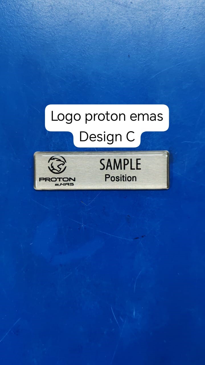 Proton E.Mas Proton Name tag 7 cm X 2 cm stainless steel Proton Name ...