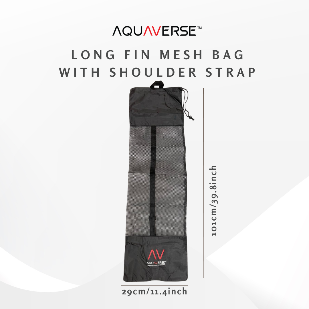 AQUAVERSE Long Fin Mesh Bag Scuba Diving Bag Snorkeling Bag for Mask ...