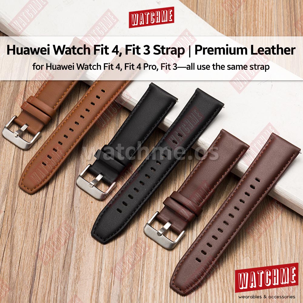 Huawei Watch Fit 3, Fit 4 Pro Strap, Premium Artificial Leather 20mm ...