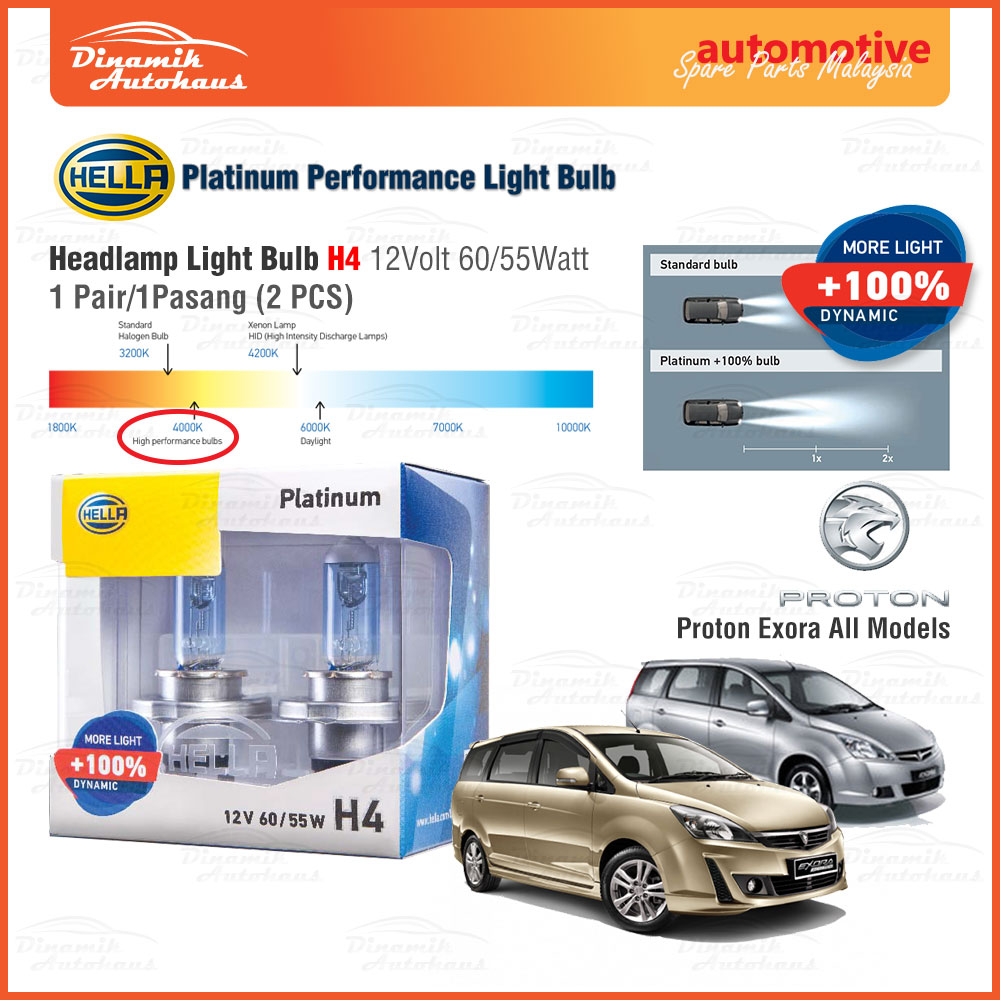 Proton Exora CFE Turbo CPS Campro Car Headlamp Light Bulb (2 Pcs) Hella ...