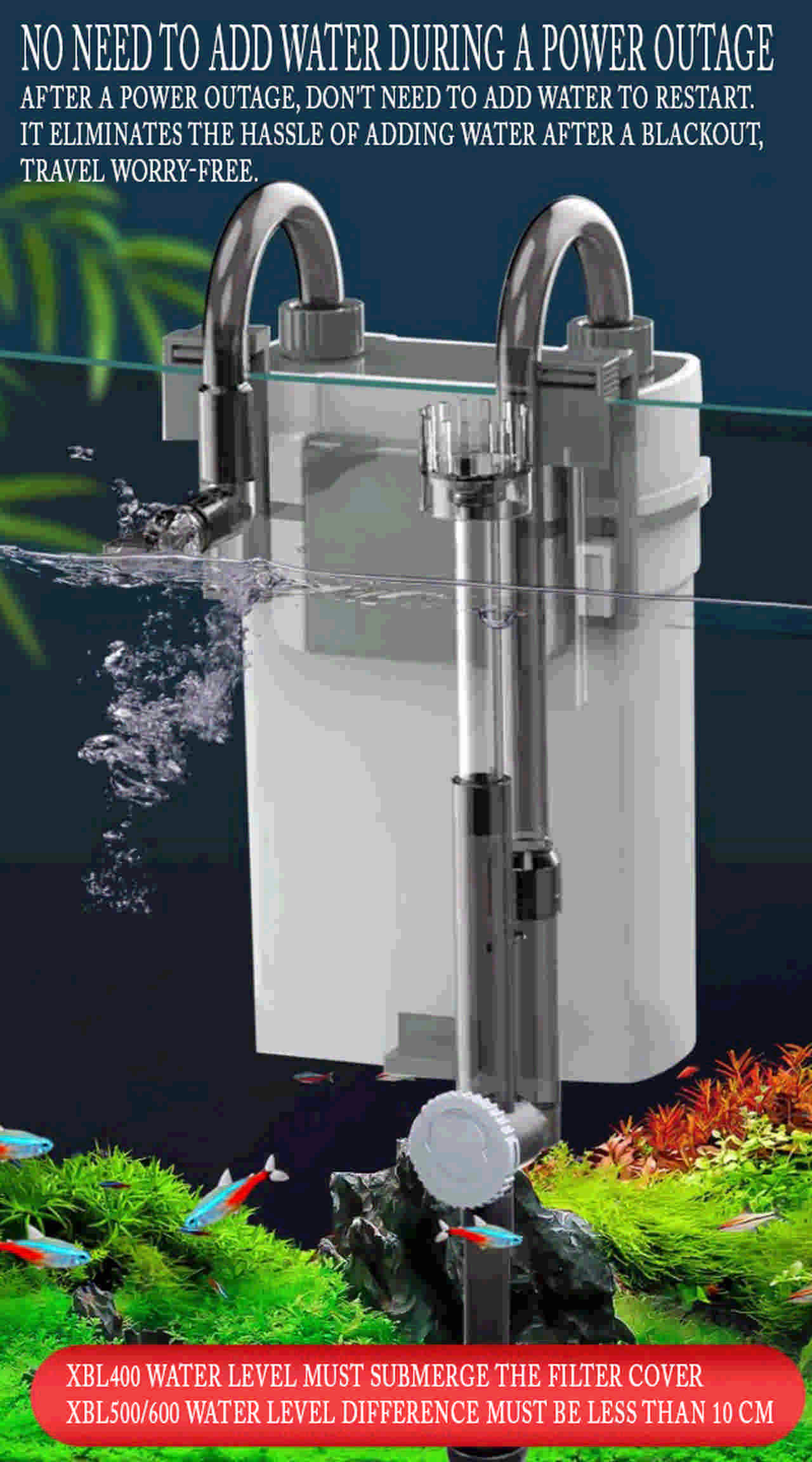 Aquarium Sunsun Hanging Filter With Skimmer XBL-400 XBL-500 XBL-600 ...