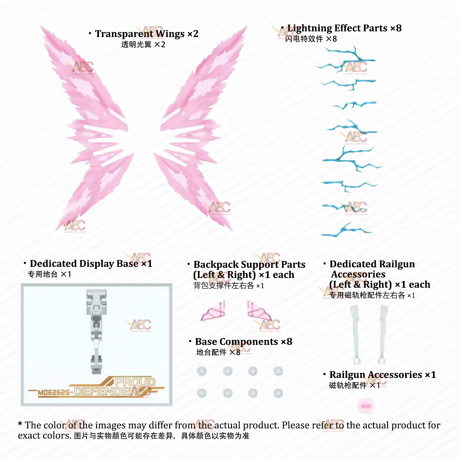 (DDB Corgi) Fluorescent Effect Wing + Action Base Set - HG 1/144 Mighty ...