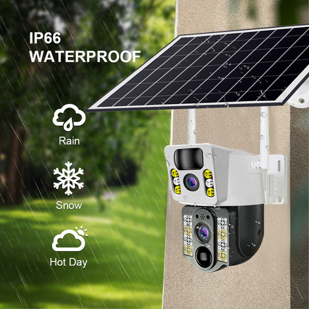 V380 Pro Solar outdoor camera dual lens waterproof wifi/4G 360 cctv ...