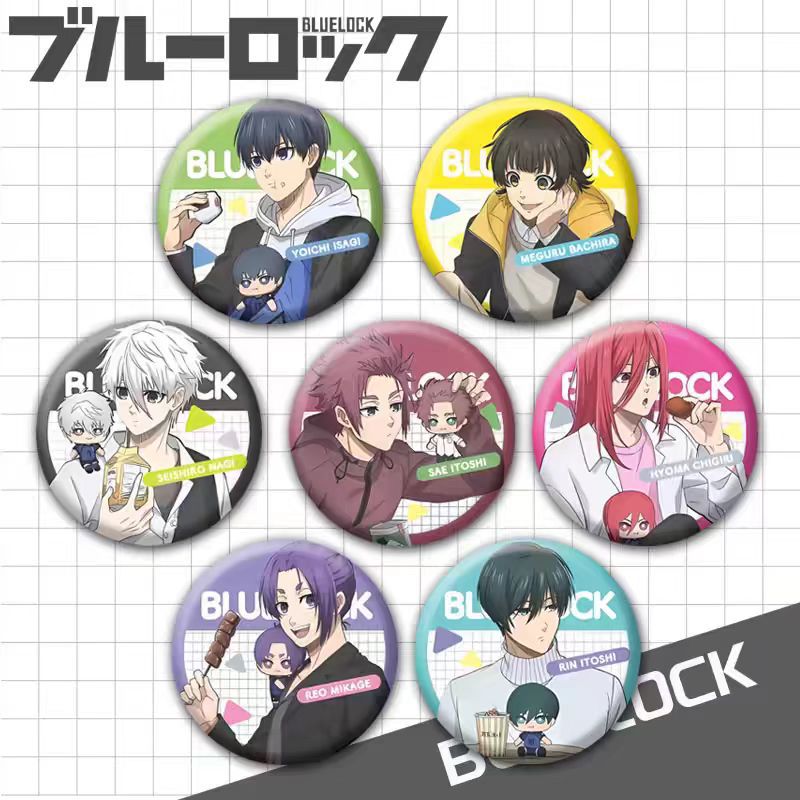 Blue Lock Anime Eating Food Design 58mm Lencana Butang Pin Button Badge ...