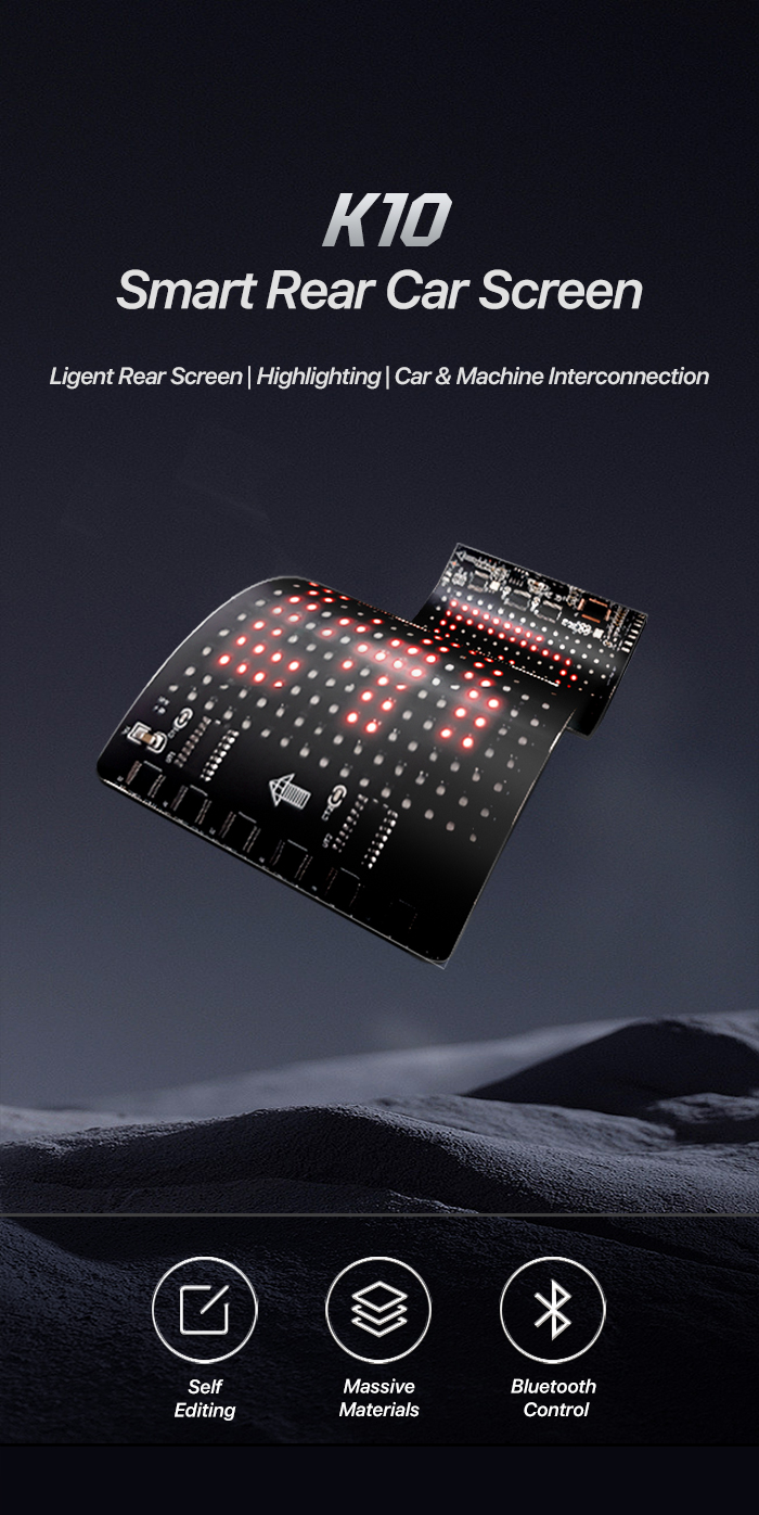 LOY K10 RGB Smart LED Pixel Car Screen Animation DIY Programmable Bluetooth App Control LED ...