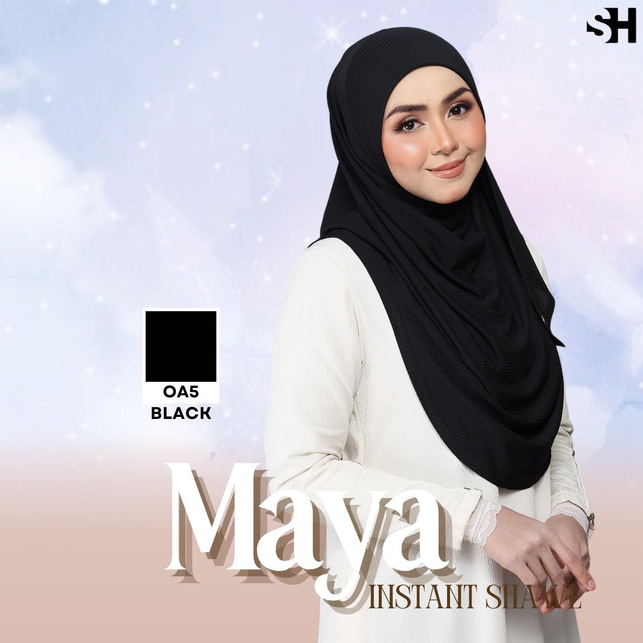 TUDUNG MAYA INSTANT SHAWL - HQ COTTON RIBBED PREMIUM - IRONLESS & FLIP ...