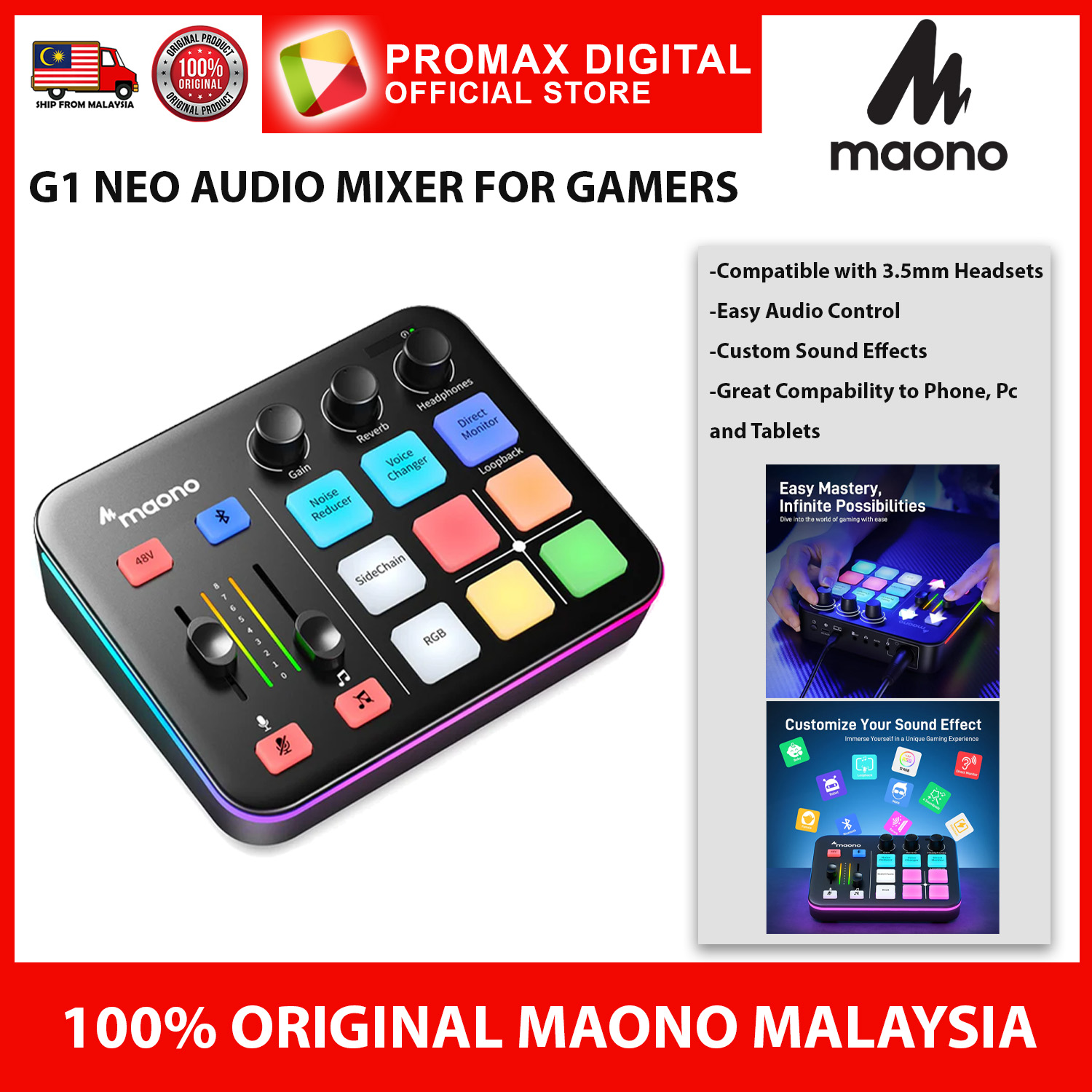 MAONO Maonocaster G1 NEO Audio Mixer For Game Streamer | Shopee Philippines