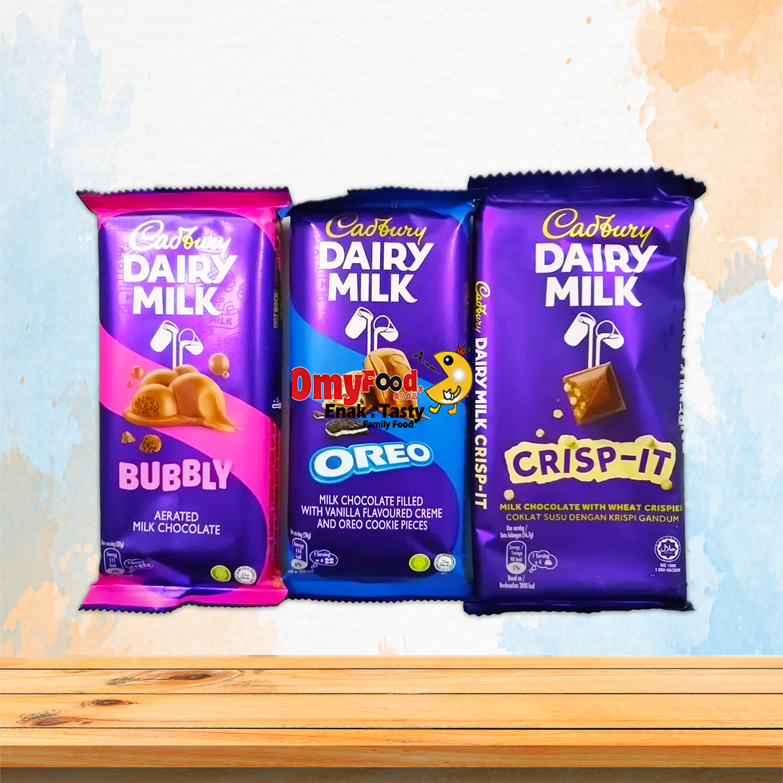 112g, 124g, 130g x 1pcs Cadbury Dairy Milk Chocolate [Bubbly, Oreo ...