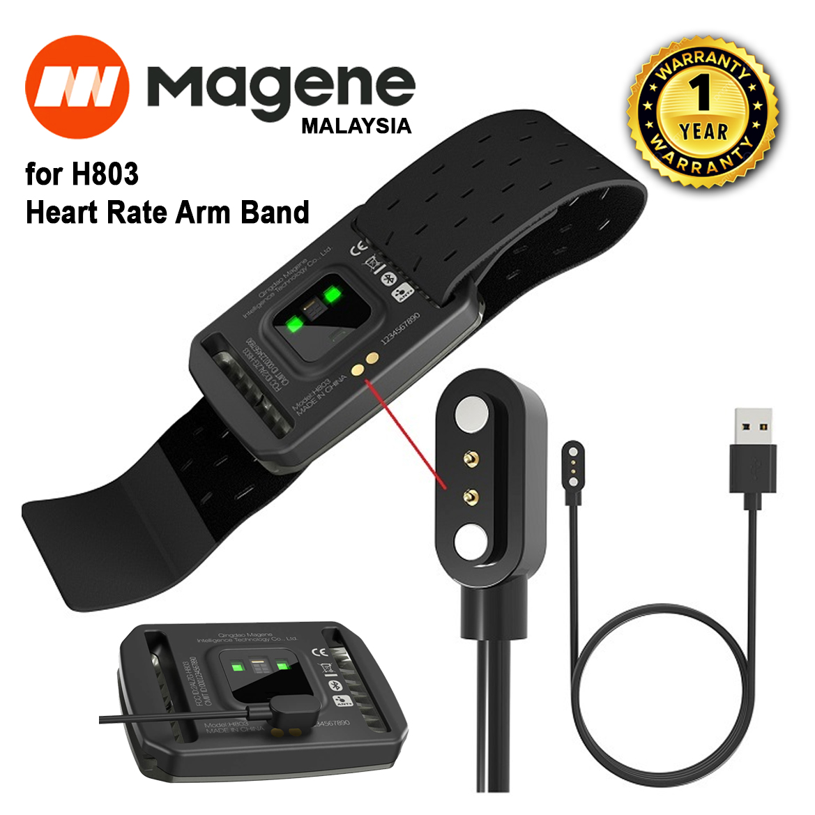 MAGENE P42A Magnetic Charging Cable for PES P505 Power Meter Crank / H803 Heart Rate Arm Band ...
