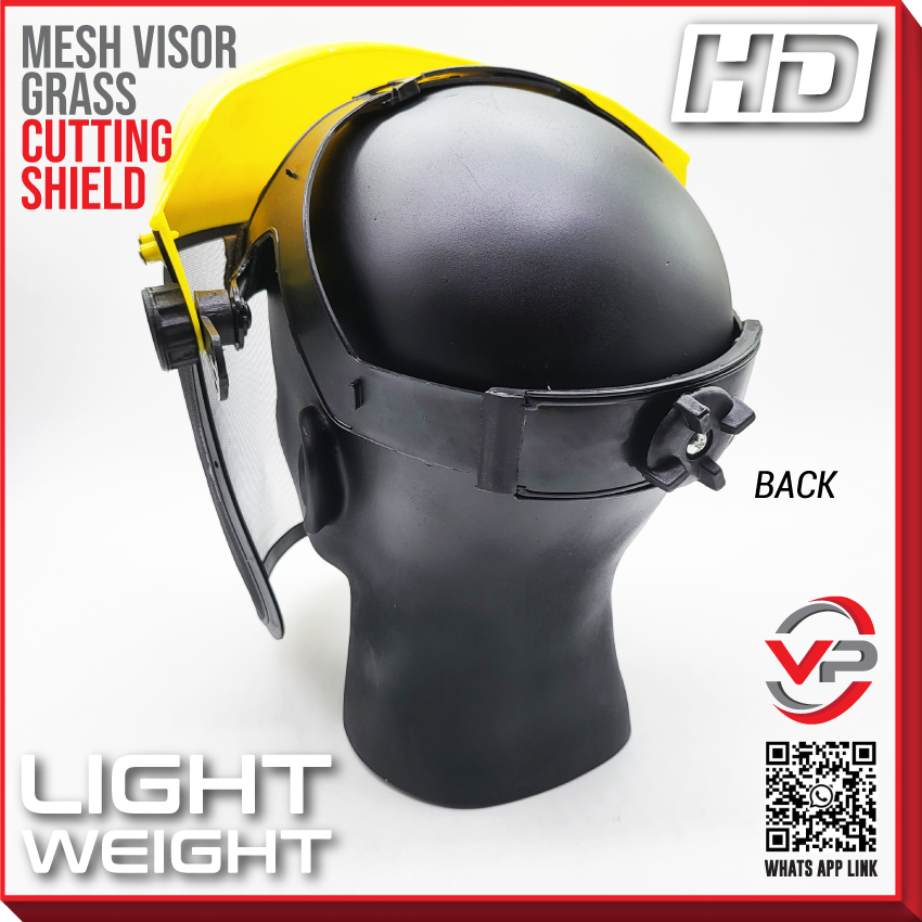 HEAVY DUTY LIFTABLE FACE SHIELD MESH GRASS TRIMMER SAFETY HELMET HAT ...