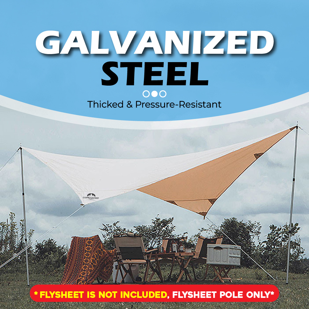 Flysheet Pole Adjustable Heavy Duty Tent pole Rod tiang khemah Outdoor ...