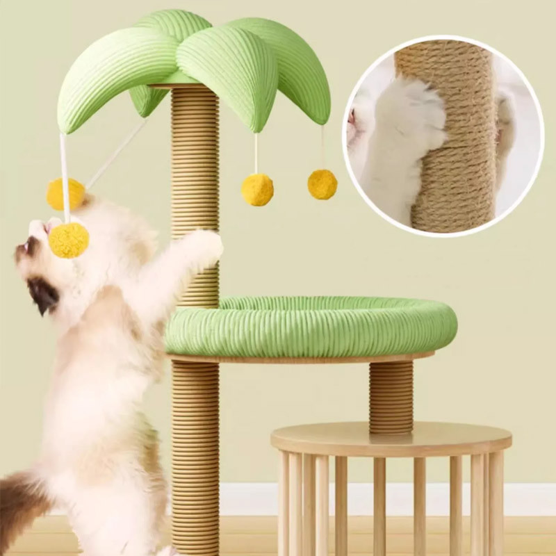 Large Cat Tree House Cat Climbing Frame Wood Cat Bed Scratcher House ...