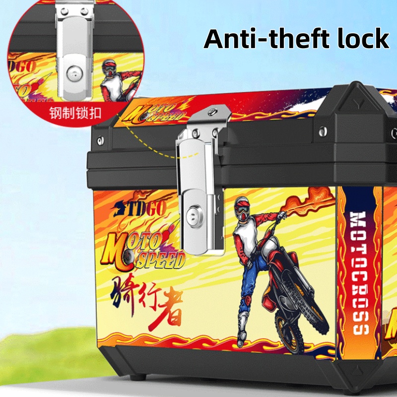 Top box Motor 45L Capacity Motorcycle Box Storage Box Peti Motosikal ...