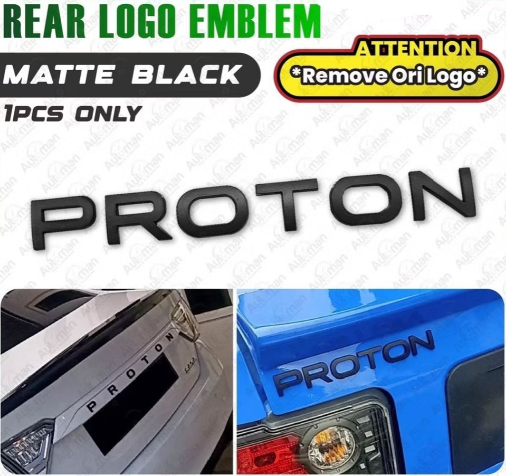Universal Car Rear Logo Emblem Proton Sticker Exterior Accessory Matte ...
