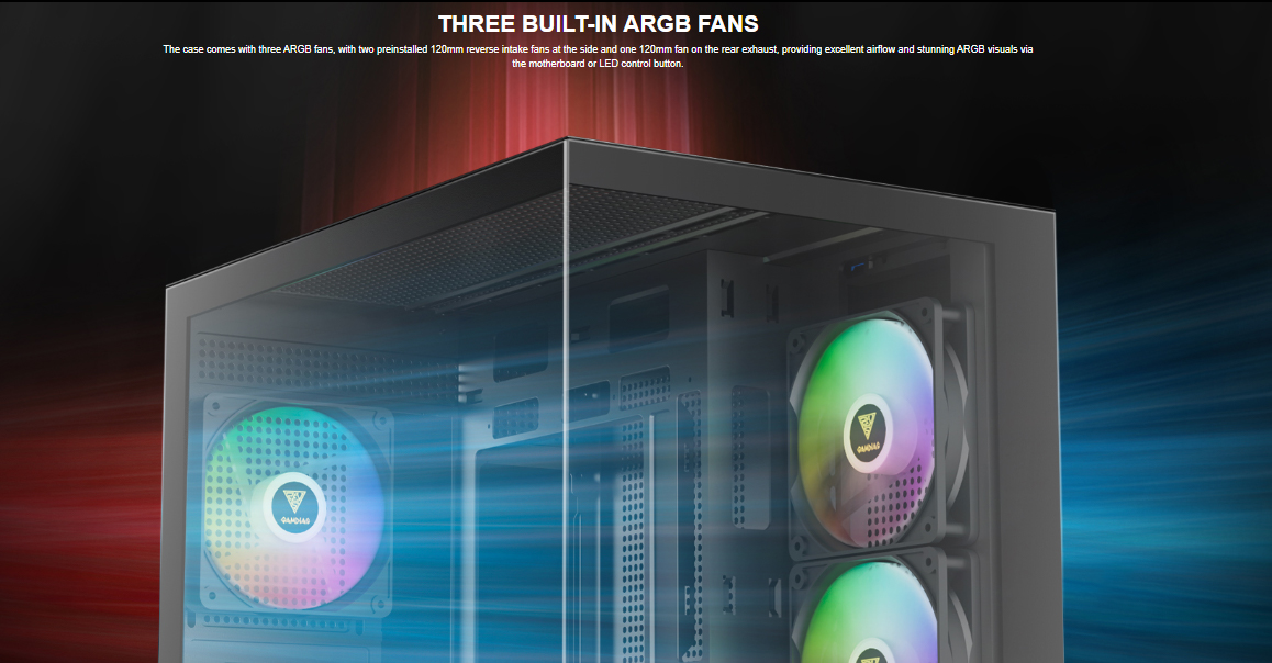 Gamdias AURA GC10M ARGB M-ATX Mid Tower Gaming PC Casing -(With 3 Fan ...