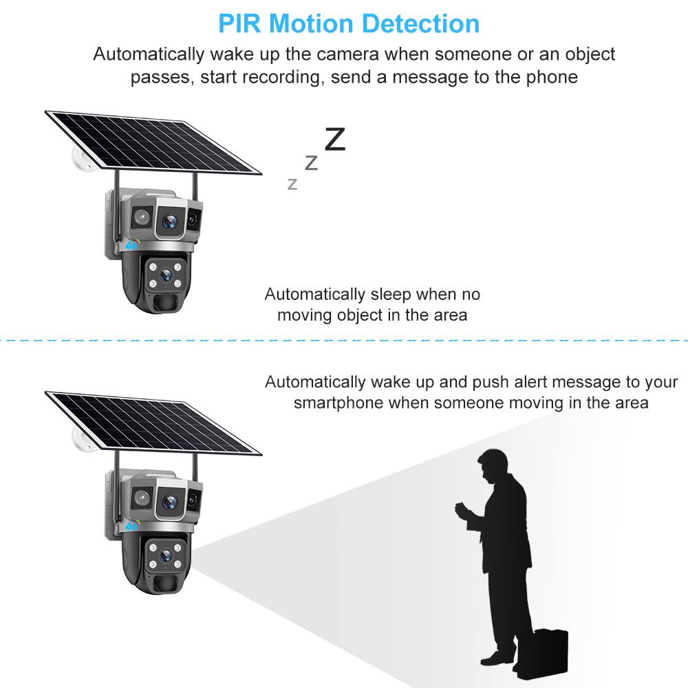 V380 Solar Cctv 8MP Outdoor 360 4G Sim 3 Screens Wireless WiFi Connect ...