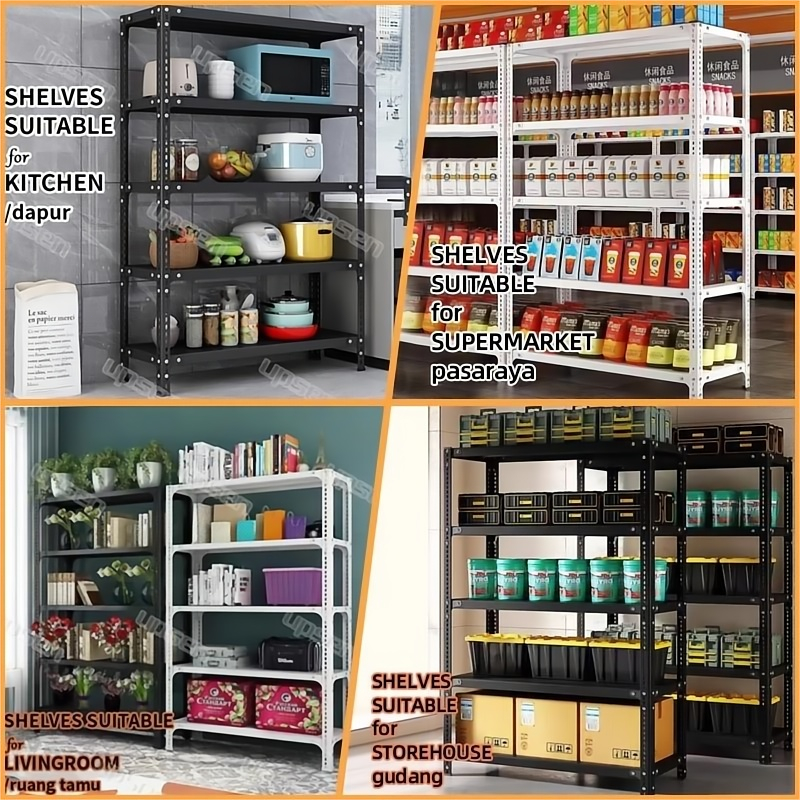 Metal Rack Organizer Layer Boltless Rack Adjustable Steel Rack Shelves ...