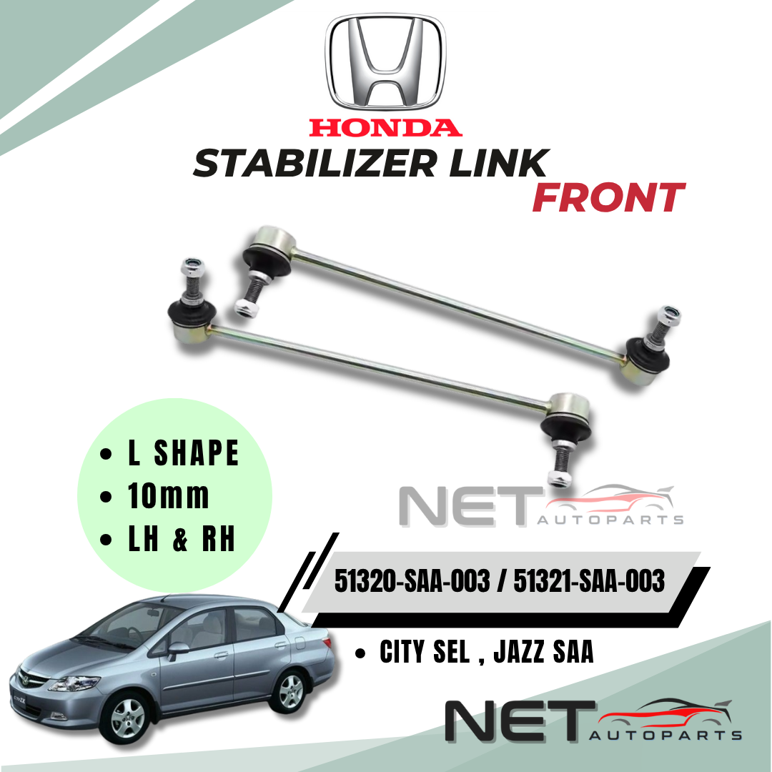 ABSORBER STABILIZER LINK FRONT (L SHAPE) 10MM HONDA CITY SEL, JAZZ SAA ...