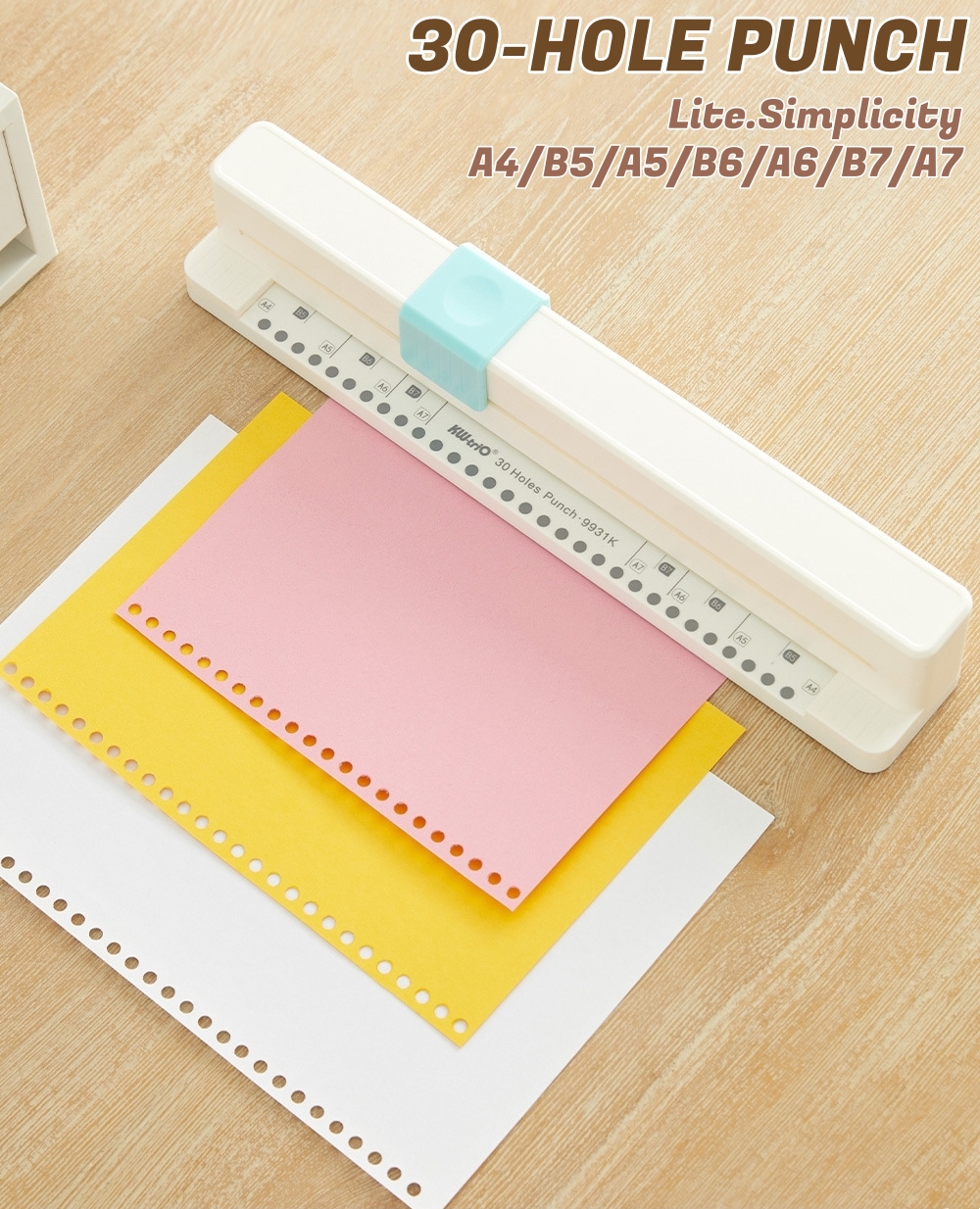 INS Simplicity 30-Hole Puncher Lite A4/B5/A5/B6/A6/B7/A7 Multi Holes ...