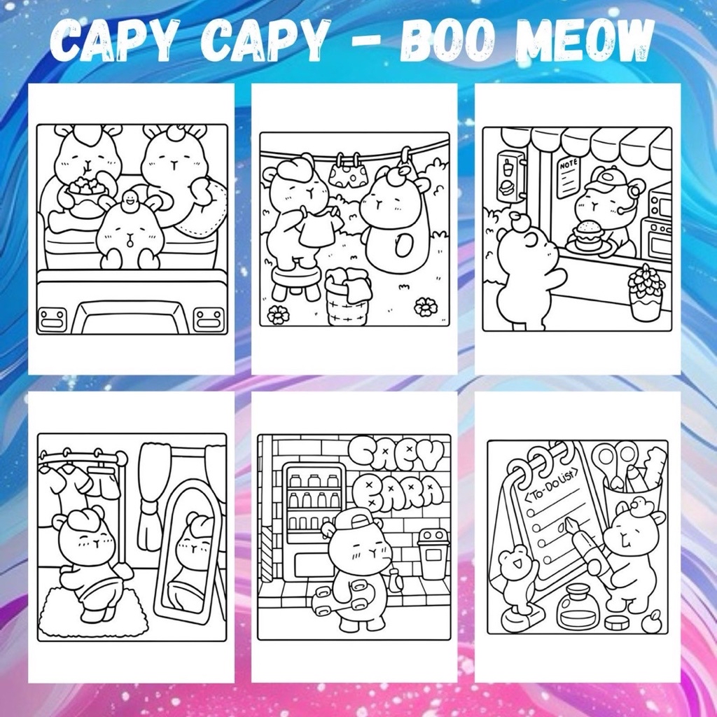CAPY CAPY BOO MEOW – Coloring Book For Children, Teenagers & Adults ...