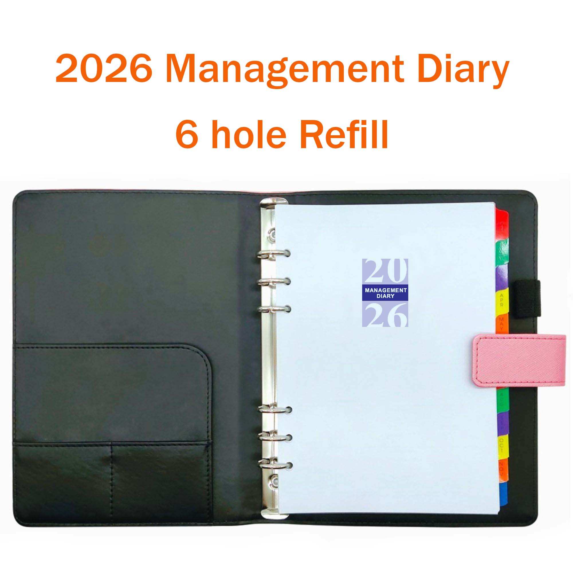 2026 Diary A5 Organizer 6 O Ring Loose Leaf Refill Management Diary ...