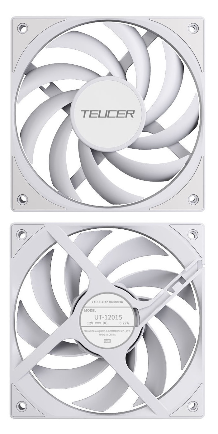 Teucer UT-12015 12cm Casing Thin Fan ( 15mm ) 4pin PWM Black SLIM FAN ...