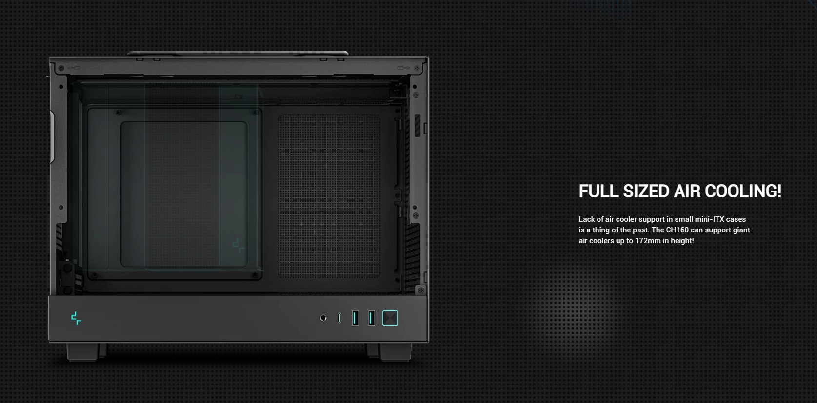 DeepCool CH160 Mini-ITX Portable PC Case – High Airflow Compact Design ...