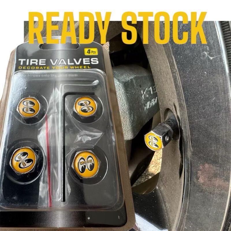 Mooneyes logo emblem moon eyes rim valve cap skru plate front bumper ...