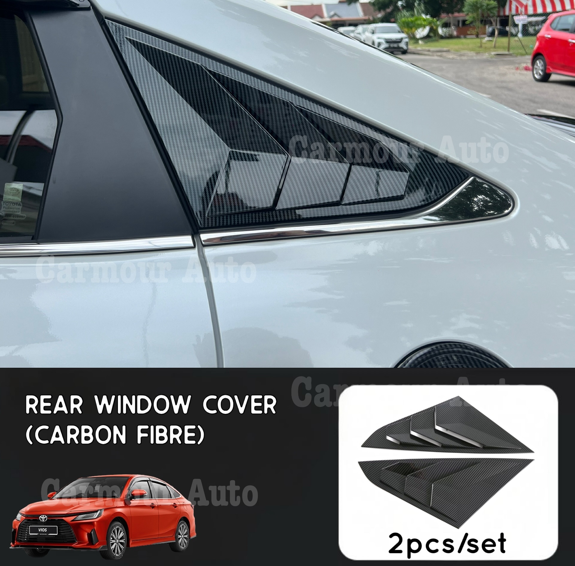 Toyota Vios 2023-2025 NGC102 Rear Window Cover Side Louver Cover ...