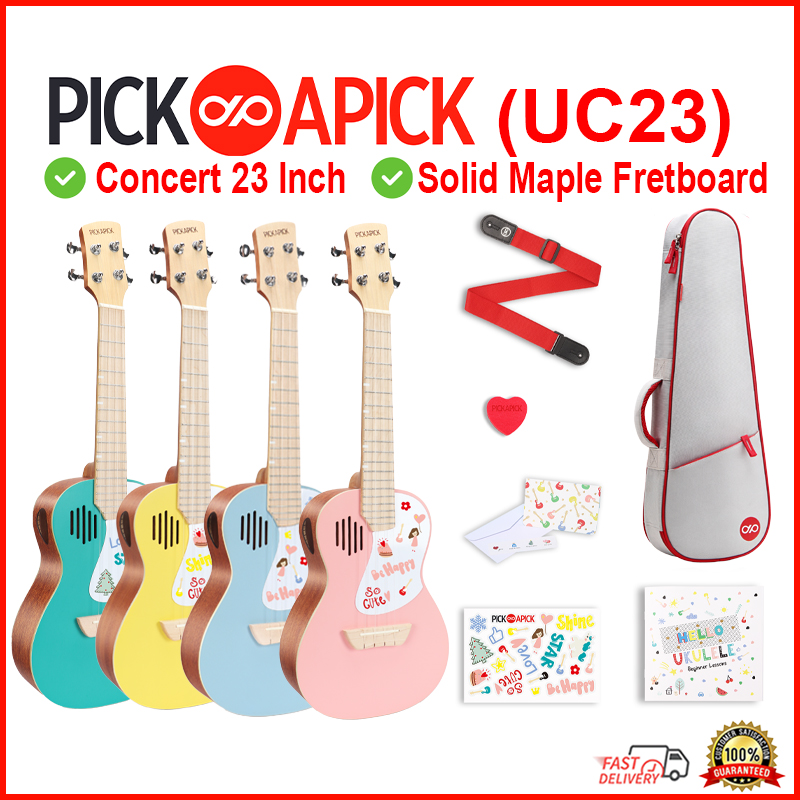 PICKAPICK 23 Concert Color Ukulele UC23 Ukelele Beginner Set 尤克里里 ...